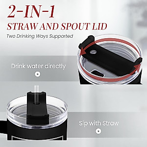 SANDJEST Dad Gifts from Daughter Son, Dad Fuel Tumbler with Handle 40oz, Stainless Steel Insulated Cup Gift Set with Lid & Straw, Coffee Tumblers for Dads Father's Day Birthday Christmas