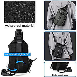 Anti Theft Sling Bag Shoulder Crossbody Backpack Chest Bag for Men Women Multipurpose Waist Pack with USB Charging Port (Black)