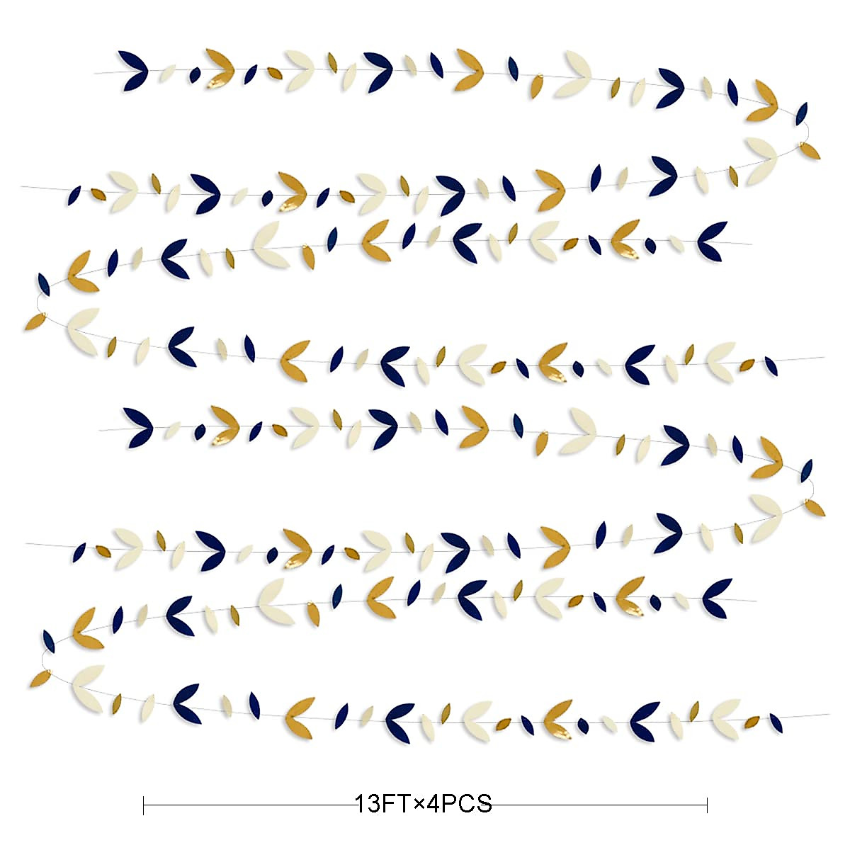 42Ft White Pink Paper Flower Garland Hanging Green Leaf Rose Gold Foil Flower Streamer Banner for Bachelorette Engagement Wedding Birthday Bridal Shower Anniversary Spring Summer Tea Party Decorations