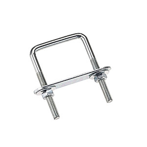 uxcell Square U-Bolts 1-5/8"(42mm) Inner Width Carbon Steel M6 with Nuts, Frame Plate, Round Washers 4 Set