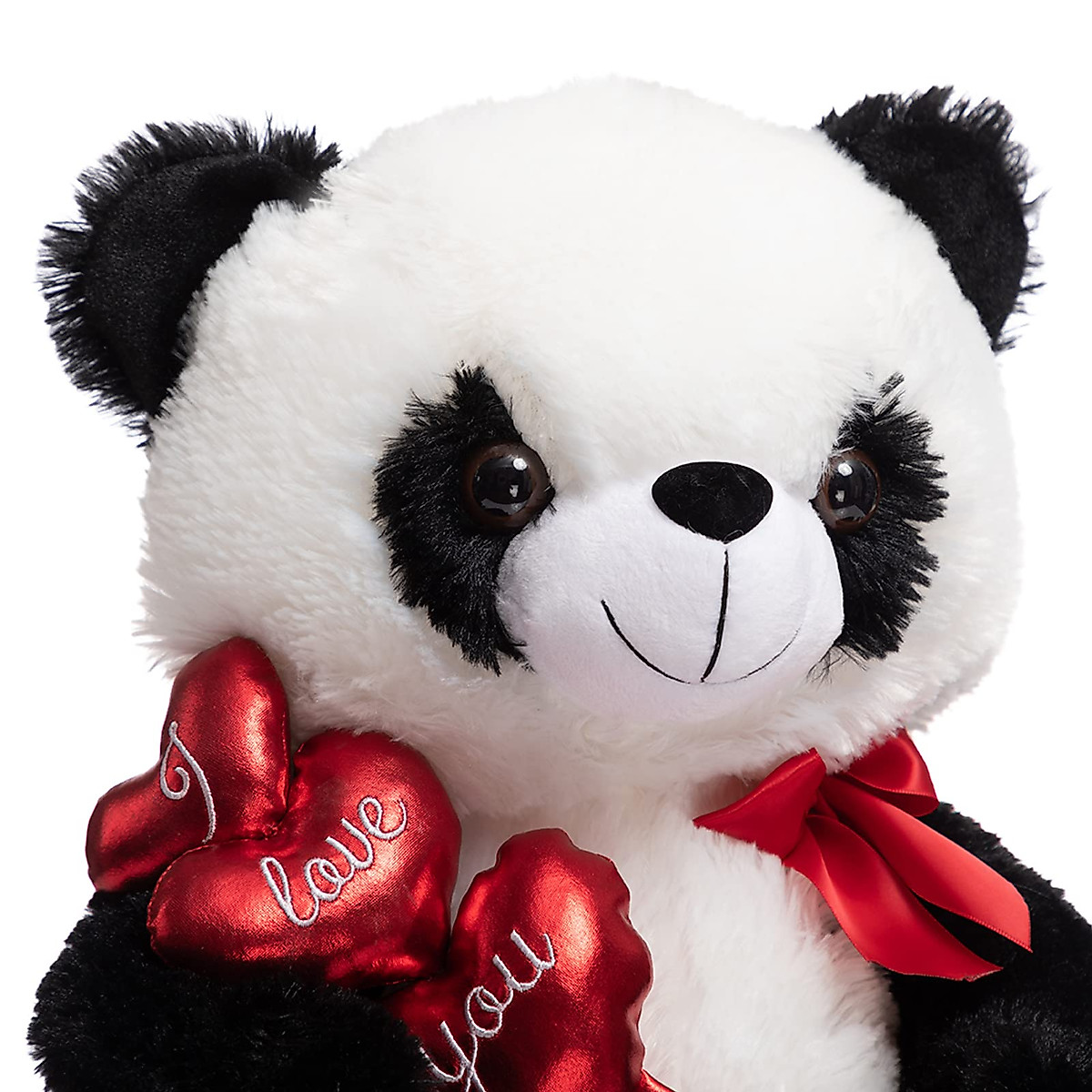 HollyHOME I Love You Panda Stuffed Animal Plush Panda with Red Hearts and Bow Sweet Plush Toy for Valentine's Day 20 inch