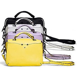 Niko Ineko Women's Uptown Satchel Kitty Face Eyes Snout Hardware Mustard Yellow