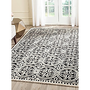 SAFAVIEH Cambridge Collection 8' x 10' Black/Ivory CAM123E Handmade Moroccan Premium Wool Area Rug