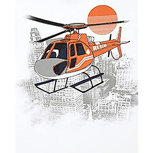 The Children's Place Baby Boys And Toddler Long Sleeve Multi Color Graphic T-shirt, 3 Pack, Police Car/Fireturck/Helicopter, 3T US