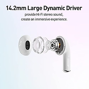 iWALK Amour Wireless Earbuds for Small Ears Women, 3g Light Weight Bluetooth Earbuds 5.2 HiFi Stereo with Noise Cancelling Microphone, Bluetooth Earphones for Sports and Working