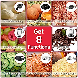 Kognita 13 Cup Food Processor Blender Combo Vegetable Chopper, Food Processor 500W with 2 Speeds Plus Pulse for Chopping, Slicing, Fine Grating, Emulsifyin, Dough, With 8-in-1 Multi-function Grinding Cup and Mixing Cup