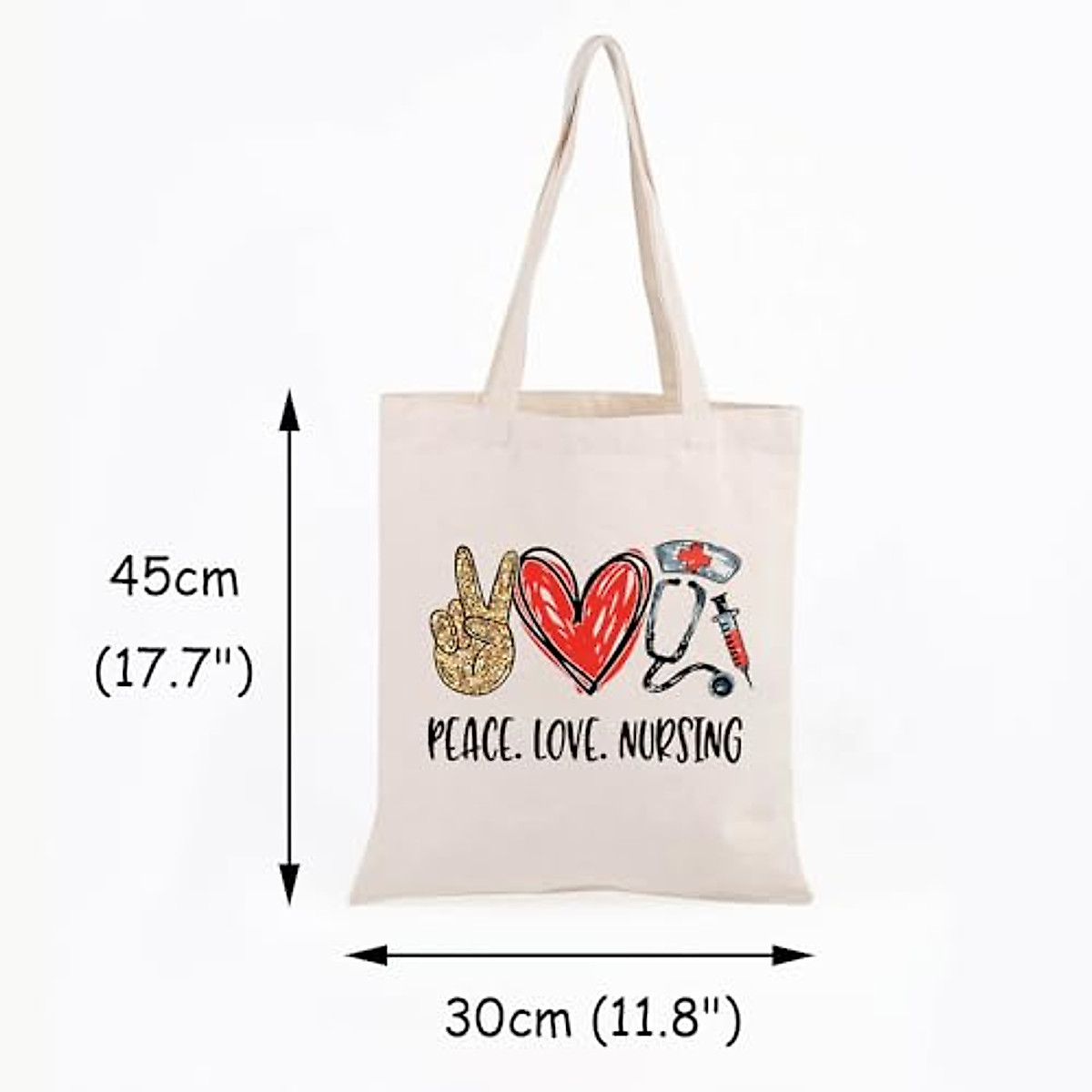 JXGZSO Nursing bag for nurses Nursing Work Tote Bag Peace Love Nursing Makeup Bag Graduation Gift For Nurse