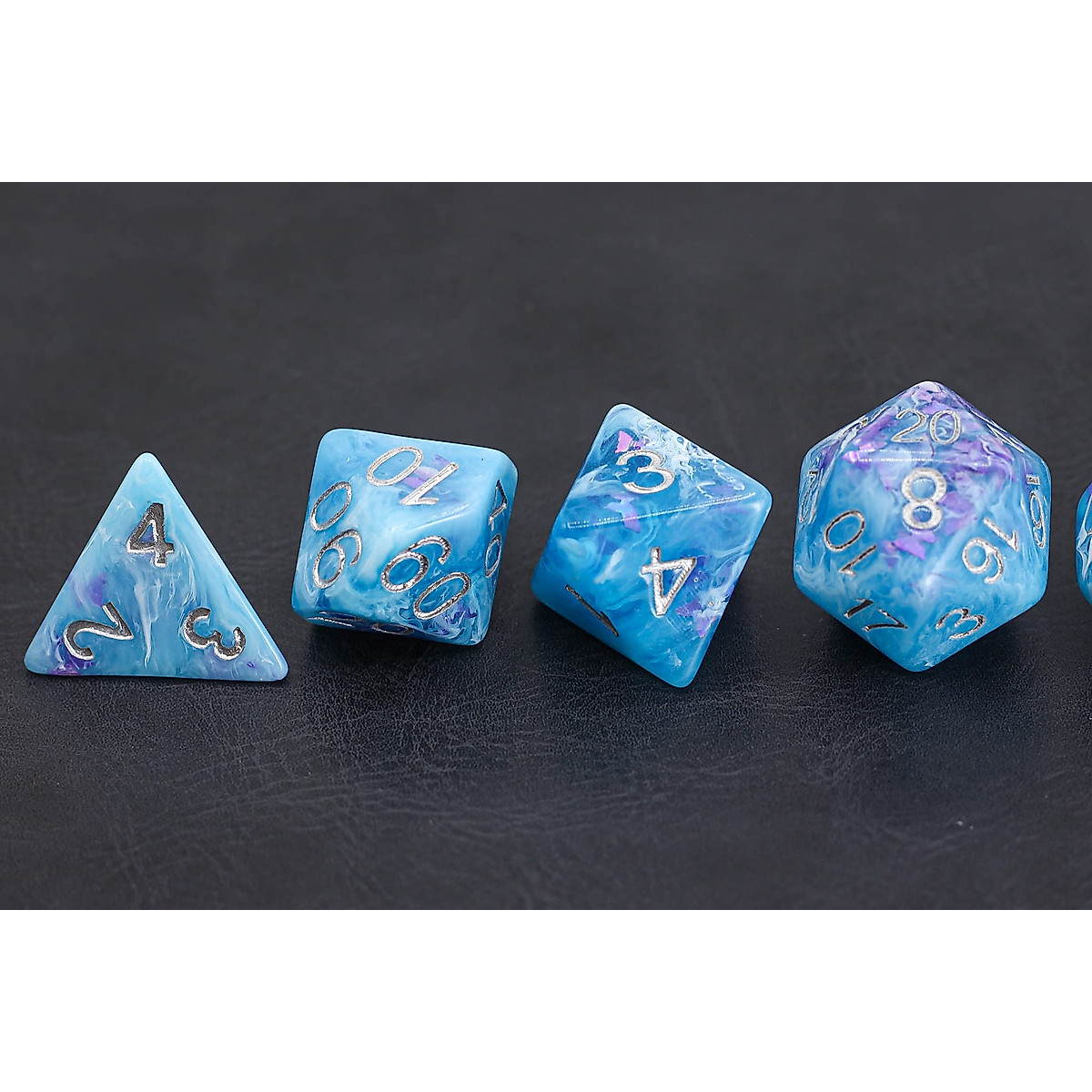 3DEGOS Blue Butterfly DND Dice Set for Dungeons and Dragons Gifts, D&D, D and D, Pathfinder, Accessories, D20, Polyhedral, Resin Dice, Metal, Dice Tray, Tower, Bag, Box