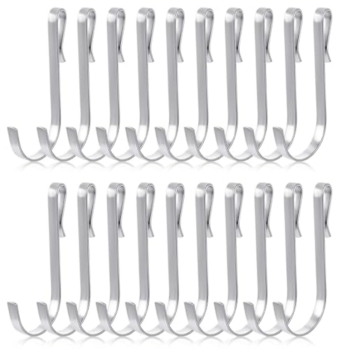 20 PCS Snap On Hooks Wire Rack Hook Stainless Steel J Shaped Hooks Hanger Clip-on Hooks, Hanging Sink Grid Hook Wire Rack Hook Heavy Duty Wire Rack Hook Utility Hooks for Kitchen Bedroom Office Wir