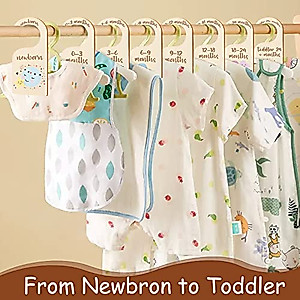 Baby Closet Dividers, 8 Pcs Double-Sided Wooden Baby Clothes Organizer from Newborn to 24 Month, Baby Clothes Dividers for Baby Room, Nursery, Daycare Wardrobe