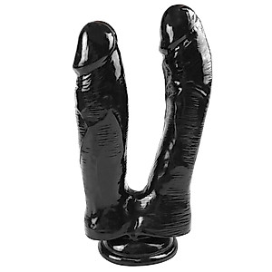 Realistic Design Dual Head Dildo G-spot Stimulation with Powerful Suction Cups, Suitable for Men and Women Play, Stimulate Vaginal and Anal Orgasm Men and Women Sex Toys