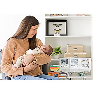 Pearhead Triple Sonogram Keepsake Photo Frame, Gender Neutral Ultrasound Keepsake, Ideal Pregnancy Gift For First Time Moms, Baby Shower and Nursery Decor, 3.5”x2.5” Photo Insert, White