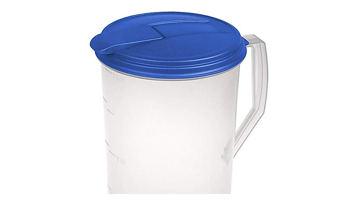 Sterilite 1-Gallon Pitcher with Blue Lid | Spill-Free Pouring
