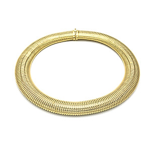 Marshal Metal Fashion Necklace 18K Gold Plated Brass Omega Choker Necklace (NK201G(20mm))