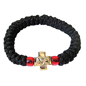 Iconsgr Handmade Christian Orthodox Greek Chotki, Komboskoini,prayer Rope Black Flexible / 2