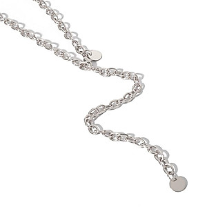 Jurxy Multilayer Alloy Waist Chain Body Chain for Women Golden Waist Belt Pendant Belly Chain Adjustable Body Harness for Jeans Dresses – Silver Style 5