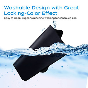 QINGLER Mouse Pad 3 Pack with Non-Slip Rubber Base, Premium-Textured Washable Mousepads Bulk with Stitched Edges, Mouse Pads for Computers Laptop PC Office Home, 10.2 x 8.3 in, Black