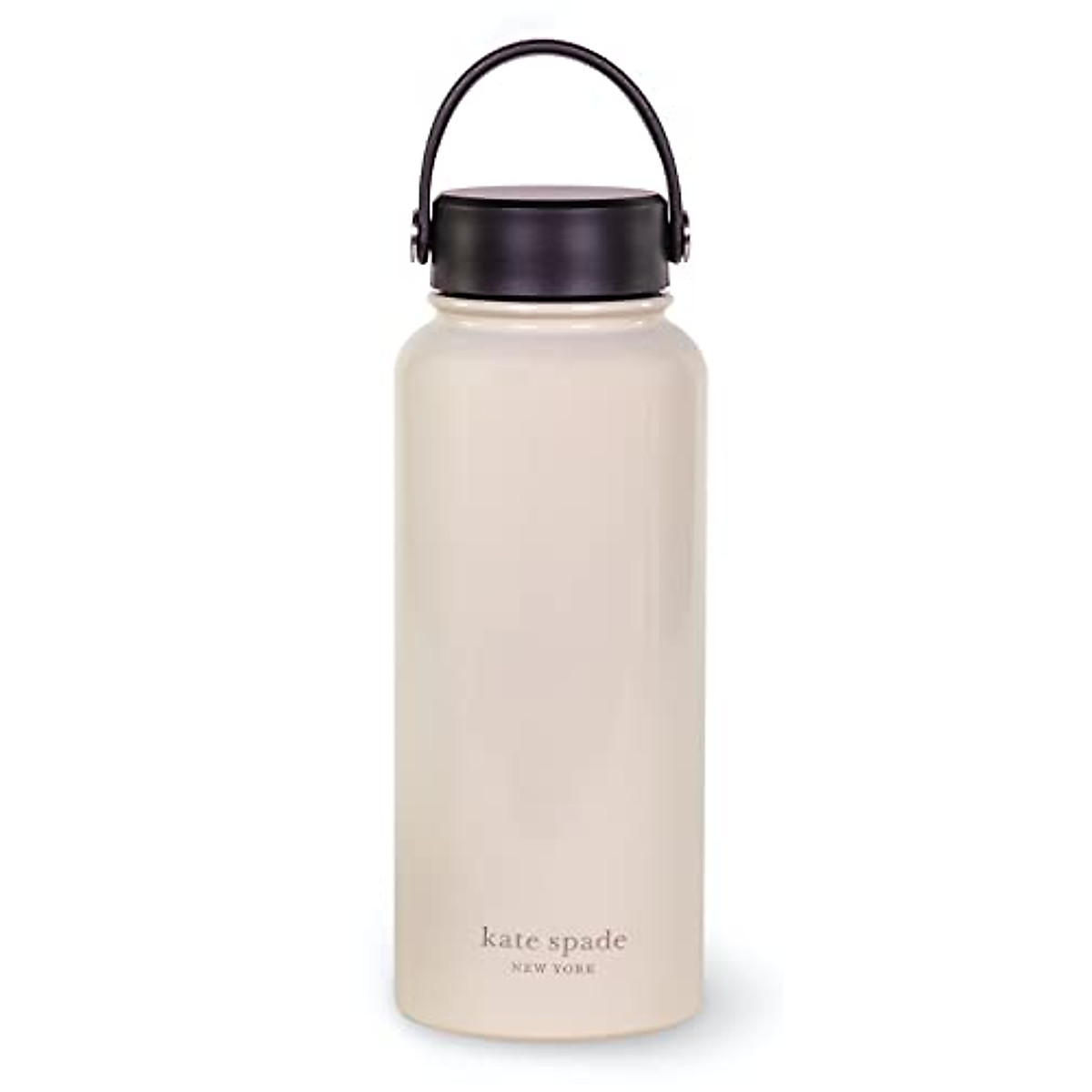 Kate Spade New York Extra Large Insulated Water Bottle, 33 Ounce Stainless Steel Water Bottle with Handle, Double Wall Metal Tumbler with Lid, Garden Butterfly