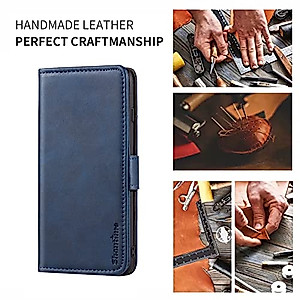 MILEGAO Case for Samsung Galaxy S9 Plus, Magnetic PU Leather Wallet-Style Business Phone Case,Fashion Flip Case with Card Slot and Kickstand for Samsung Galaxy S9 Plus 6.2 inches-Blue