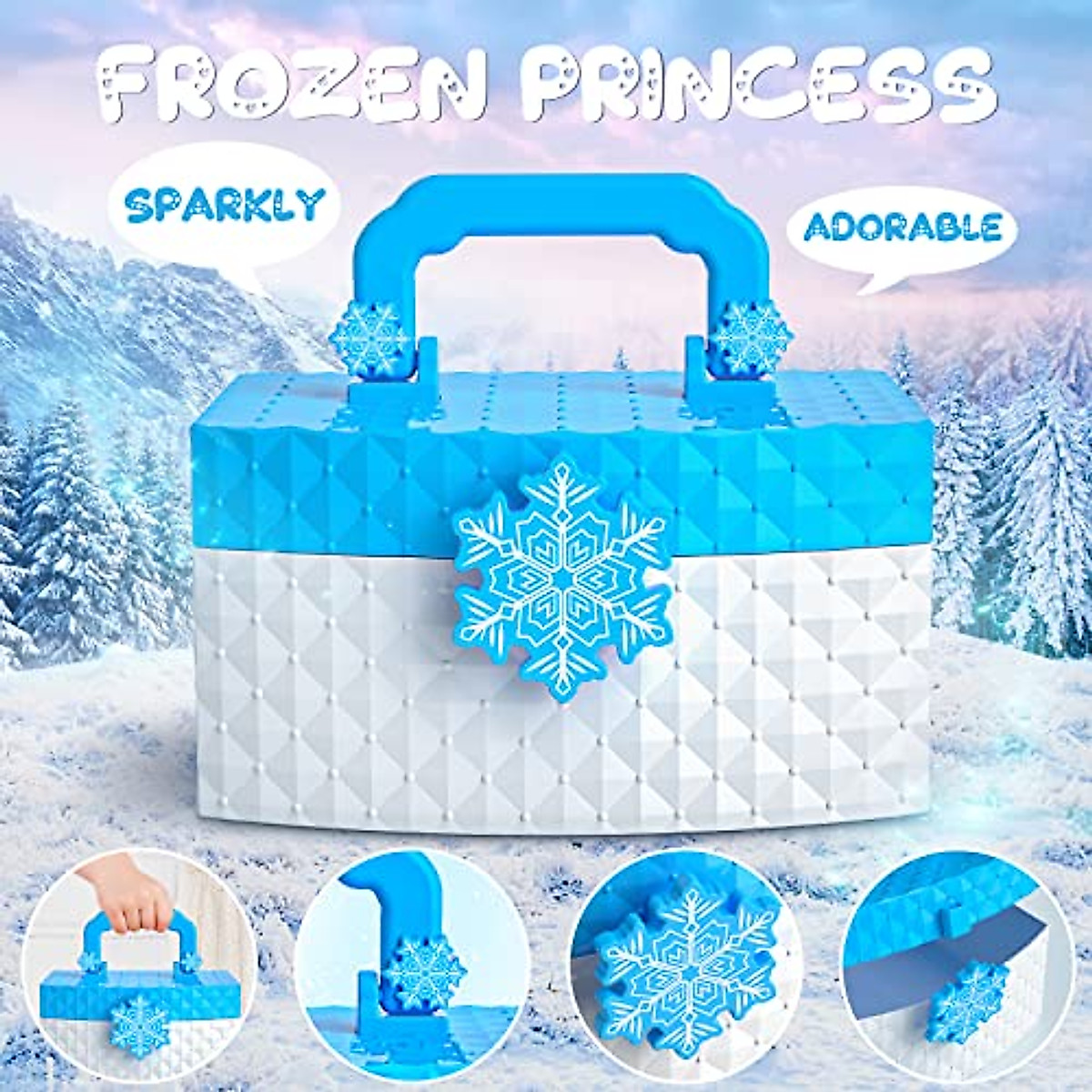 Kids Makeup Kit for Girls, Washable Makeup Kit For Little Girls Princess Real Cosmetic Beauty Set, Gifts for Toddles Girl Pretend Play, Frozen Makeup Set for Girls Toys for 3 4 5 6 7 8 Years Old Girls