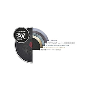 Tefal D52604 Resist Frying Pan 24 cm Safe Titanium Non-Stick Coating Thermo-Signal Temperature Indicator Easy Cleaning Flame Protect Technology Black