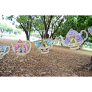 Alice In Wonderland Hanging Teapot & Tea Cup Bunting for Mad Hatter Tea Party