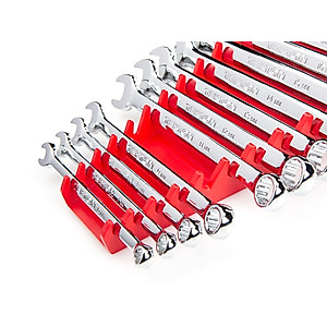 TEKTON 19-Tool Combination Wrench Organizer Rack (Red) | ORG29219 | Made in USA