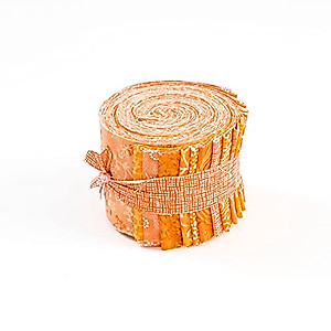 AbsoluteBestChoice 18 Strips-Orange Jelly Roll 2.5 inch pre-Cut 100% Cotton Fabric Quilting Strips