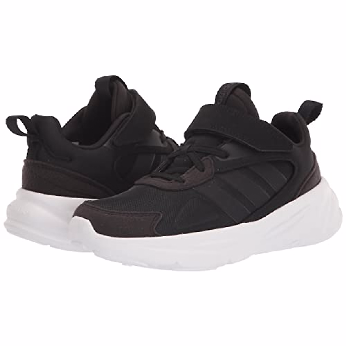 adidas OZELLE Running Shoe, Black/Black/Carbon (Elastic), 6.5 US Unisex Big Kid