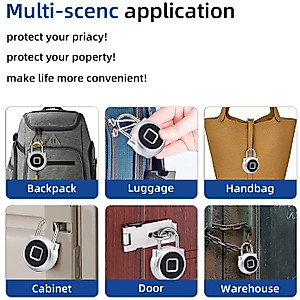 Fingerprint Lock, Dhiedas Gym Lock, Bluetooth Lock, Small Fingerprint Padlock with Keyless, Weatherproof Smart Lock for Gym Locker School Suitcase Cabinet Luggage Storage and Fence