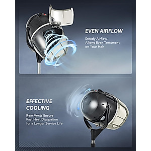 CO-Z Professional Adjustable Hooded Stand-Up Hair Bonnet Dryer with Timer Swivel Caster Rolling Base for Beauty Salon or Home Use