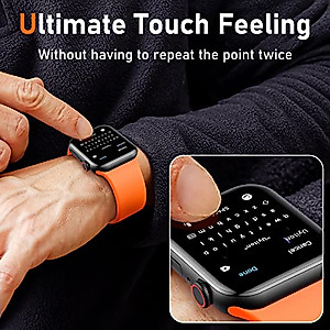 Uyiton Compatible with Apple Watch Series 8/7 45mm Screen Protector [Full Coverage][Auto-Alignment Installation Kit] HD Clear Bubble-Free Hard Coated Flexible PET Film for iWatch Cover 45mm, 2 Pack