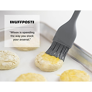 Metal Oxygen Silicone Kitchen Brush Basting - Silicone Cooking Brush - Butter, Sauce & Oil Brush for Cooking - Nylon, Silicone - 3.5 Ounces, Gray