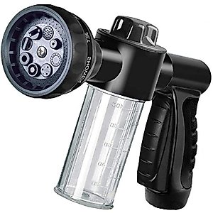 Hjkiopc Garden Hose Nozzle Adjustable Hose Spray Nozzle High Pressure 8 Watering Pattern with 3.5Oz Soap Sprayer Power Garden Water Hose Foam Nozzle Sprayer for Car Washing Pet Shower
