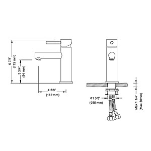 Blossom Kitchen and Bath Solid Brass Leed Free Single Handle Bathroom Faucet Brush Nickel w/Pop-up