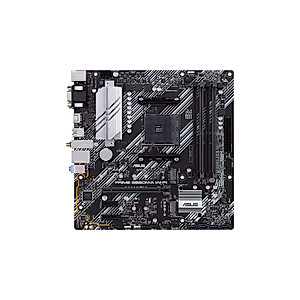 ASUS Prime B550M-A WiFi AMD AM4 Zen 3 Ryzen 5000 & 3rd Gen Ryzen Micro ATX Motherboard (PCIe 4.0, WiFi 6, ECC Memory, 1Gb LAN, HDMI 2.1/D-Sub, 4K@60HZ, Addressable Gen 2 RGB Header and Aura Sync)