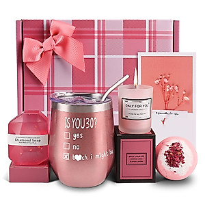 Sllyfo 30th Birthday Gifts for Her Women - 30th Birthday Decorations for women | 30th Birthday Gift ideas for Funny Fabulous Gift Basket 12 OZ