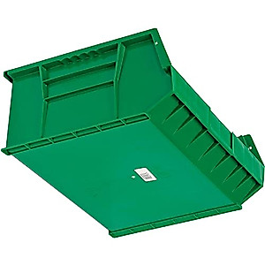 Global Industrial Green Plastic Stacking Bin 16-1/2 x 14-3/4 x 7, Lot of 6