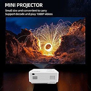 5G WiFi Bluetooth Projector Portable Video-Projector with 6000 Lumens 50000 Hours 1080P with TV Stick Smartphone HDMI USB AV, for Home Cinema & Outdoor Movies