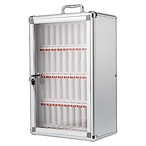 Weglae 36 Phones Capacity Storage Cabinet,Clear Cell Phone Locker Box,Wall-Mounted Cell Phones Storage Cabinet Pocket with Lock for Office Classroom