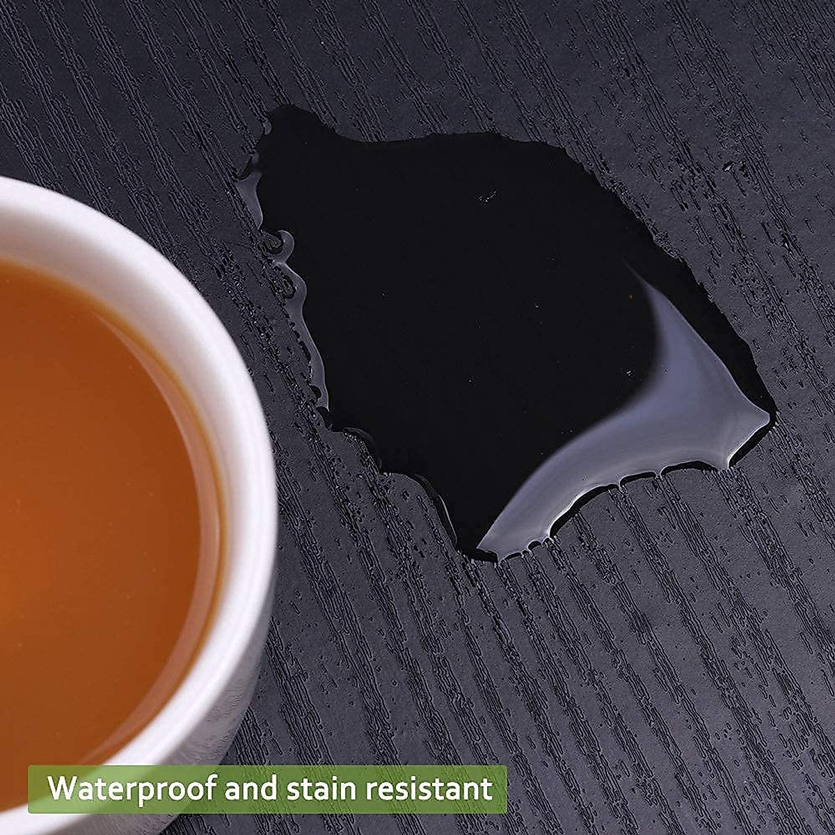 funlife 2 Strips Peel and Stick Stair Riser Sticker, Black Wood Contact Paper Self Adhesive Vinyl Stairway Stickers, Staircase Step Decals for Home Decor, 7.87"X118"