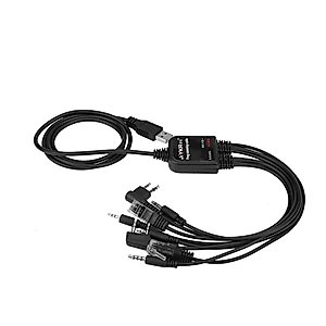 Tosuny 8 in 1 USB Programming Cable, Genuine USB Programming Cable with 8pcs Different Connectors for Kenwood/ for QuanShengcn/ for Tyt/for Motorola Radio, Compatible with Multiple Radios