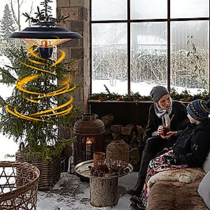 Outdoor Heaters for Patio Electric, 1500W Hanging Outdoor Patio Heater, Infrared Heater Outdoor with 2 Adjustable Mode, Outside Heater Porch Heater Garage Heater, IP34 Waterproof