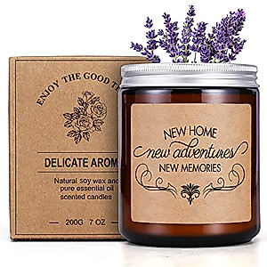UOKPT House Warming Gifts New Home - Lavender Scented Candle Unique Housewarming Gift for First Apartment Welcome Home Presents Ideas for Women Men Moving Gift for Homeowner Neighbor Best Friend