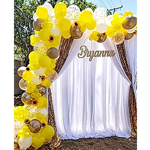 116 Pieces Yellow Balloons, Balloon Garland Arch Kit, Yellow White and Gold Balloons for Baby Shower Honeybee theme Wedding Birthday Graduation Anniversary Globos Para Fiestas Party Decorations