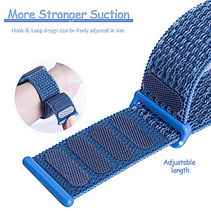 Nylon Band Compatible with Apple Watch Series 10 9 8 7 6 5 4 3 SE SE2 38mm 40mm 41mm 42mm, Soft Loop Sport Replacement Strap for iWatch Boy Girl Small Wrist - Black+Blue