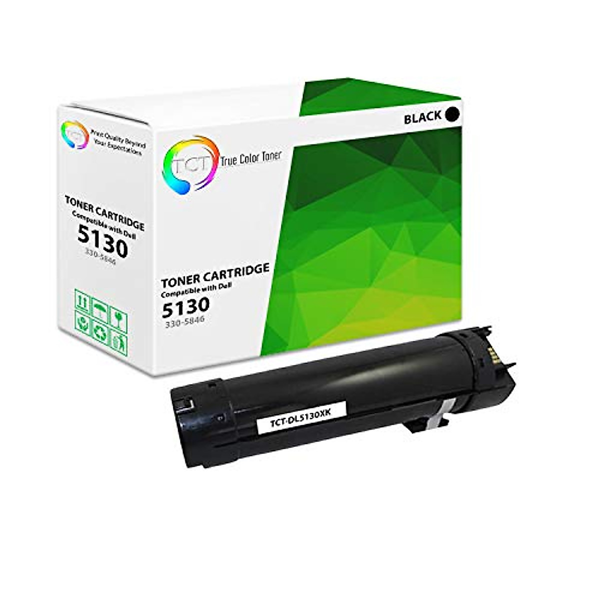 TCT Premium Compatible High Yield Toner Cartridge Replacement for Dell 5130CDN Printers (Black 330-5846, Cyan 330-5850, Magenta 330-5843, Yellow 330-5852) - 4 Pack
