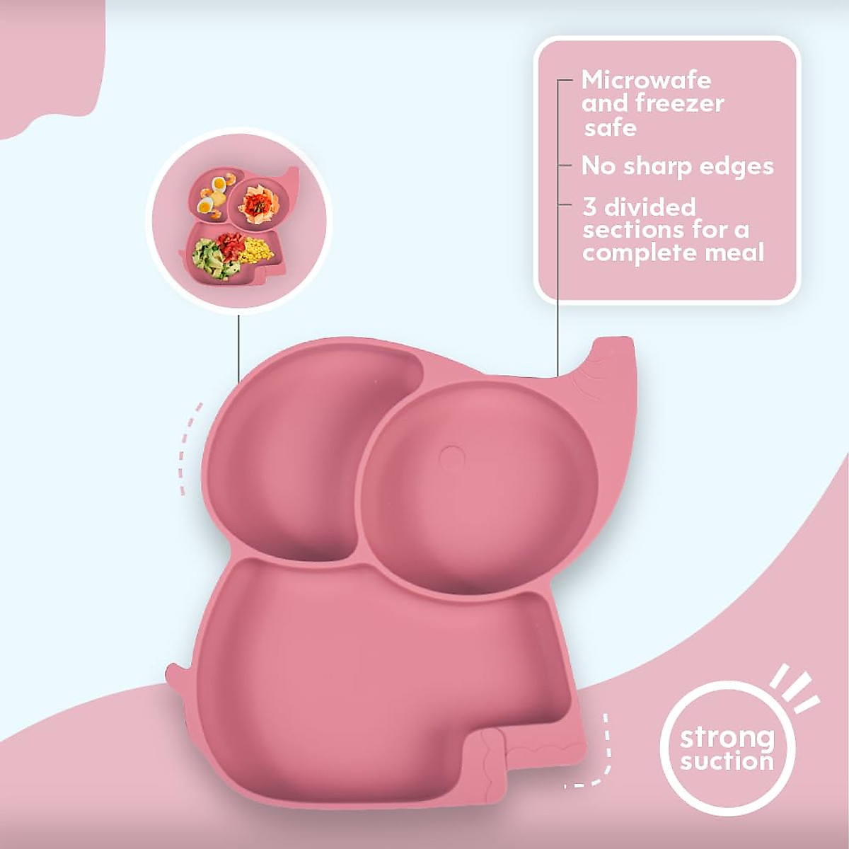 Silicone Baby Feeding Set | Baby Led Weaning Supplies | Baby Feeding Supplies | Toddler Silicone Dishes | Suction Plate and Bowl, Bib, Straw and Snack Cup, Utensils Set of 6 -Navy Blue