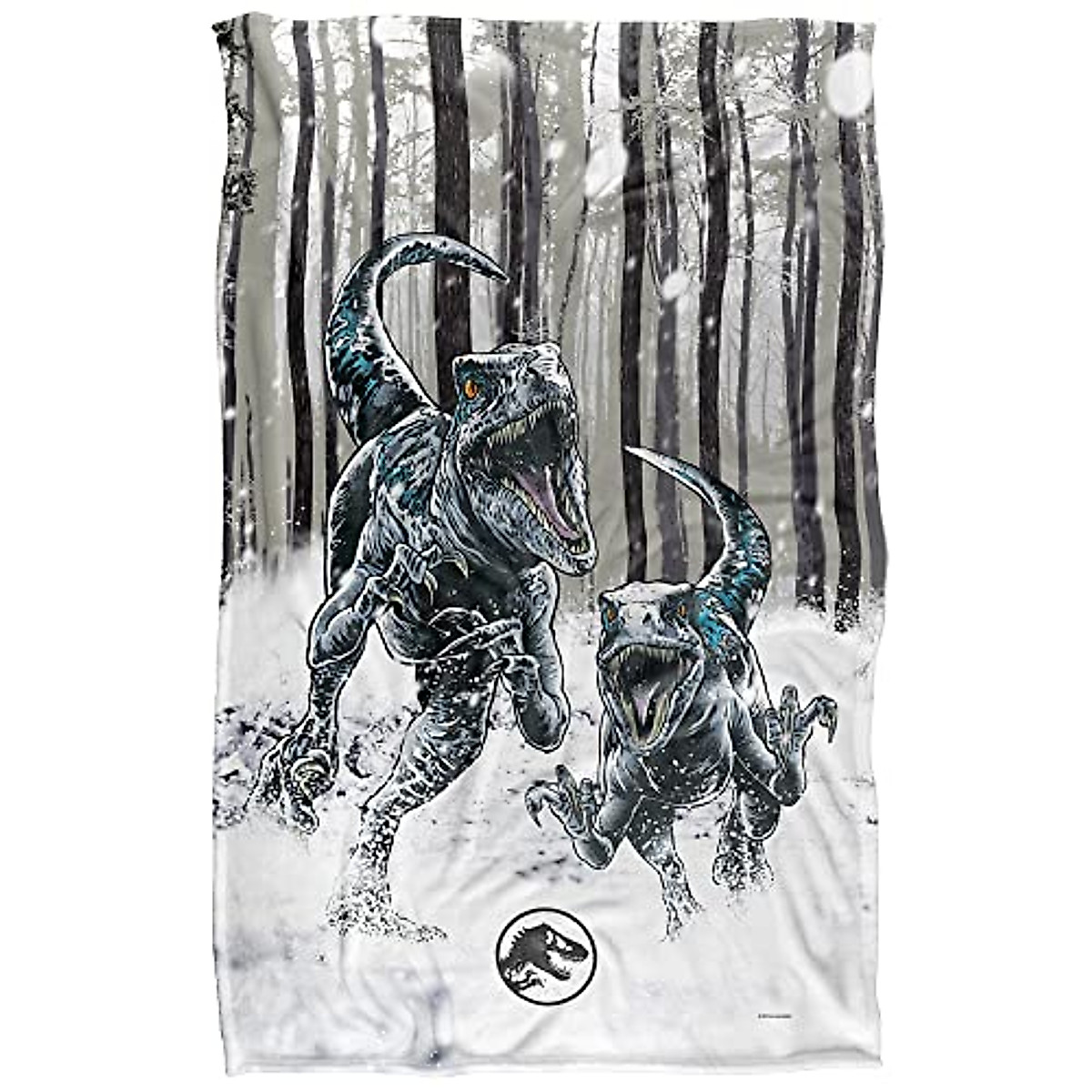 Jurassic World: Dominion Blanket, 36"x58" Forest Hunt Raptors Silky Touch Super Soft Throw Blanket