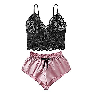 My Orders Placed Women's Lingerie, Sleep & Lounge Sexy Lace Lingerie Set Exotic Boudoir Underwear Sets Cute Fashion Lounge Sleepwear for Sex Naughty Underwire Bra and Panty Set Chemise